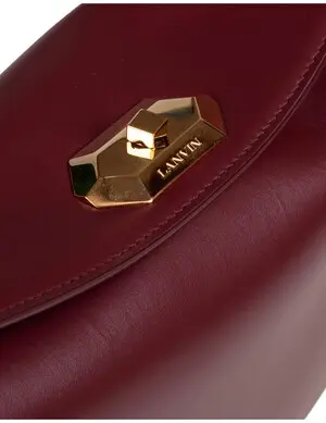 LANVIN Compagnon Leather Handbag With Gold Tone Hardware - Red