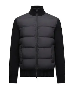 Moncler Padded Panel-knit Jacket - Black
