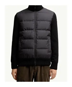 Moncler Padded Panel-knit Jacket - Black