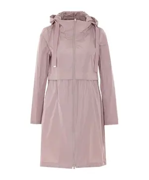Herno Hooded Zip-front Coat With Drawstring - Nude