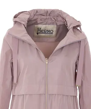 Herno Hooded Zip-front Coat With Drawstring