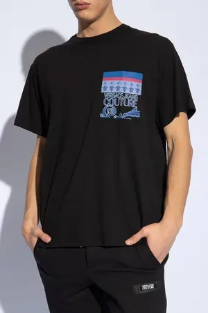 Versace Logo Printed Crewneck T-shirt
