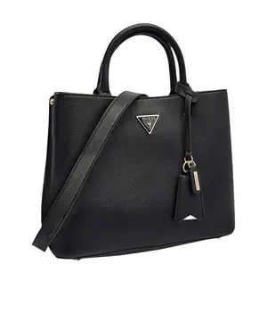 Guess Meridian Logo Plaque Top Handle Bag