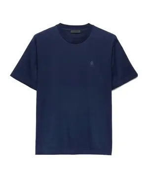 Prada Logo Detailed Crewneck T-shirt - Navy