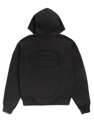 StÜssy Long-sleeved Hooded Sweatshirt With Elasticated Cuffs And Hem - Black