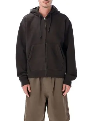 StÜssy Long-sleeved Hooded Sweatshirt With Elasticated Cuffs And Hem - Black