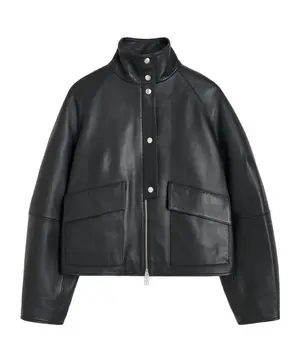 BY MALENE BIRGER Long-sleeved Leather Jacket - Black