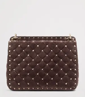 Valentino Garavani Medium Leather Rockstud Spike Top-handle Bag - Brown