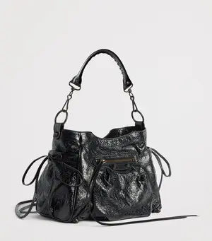 Balenciaga Lambskin Le City Shoulder Bag - Black