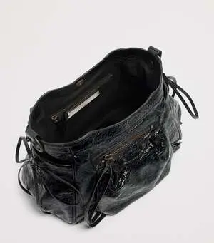 Balenciaga Lambskin Le City Shoulder Bag - Black