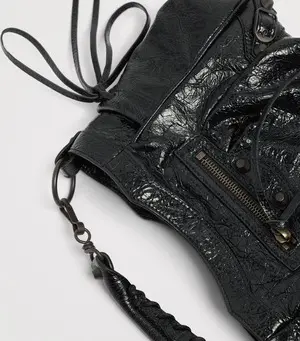 Balenciaga Lambskin Le City Shoulder Bag - Black