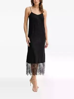 TWINSET Polka-dot Maxi Dress With Lace Trim