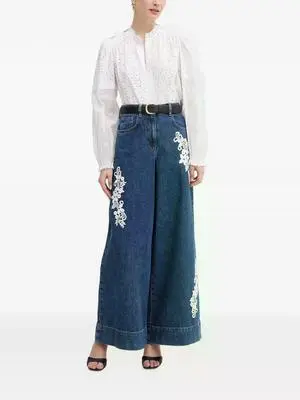TWINSET Broderie Anglaise Lace Trim Blouse