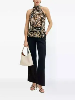 TWINSET Sleeveless Ruffled Graphic Print Top