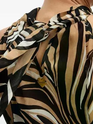 TWINSET Sleeveless Ruffled Graphic Print Top