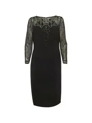 Escada Beaded Lace Panel Midi Dress