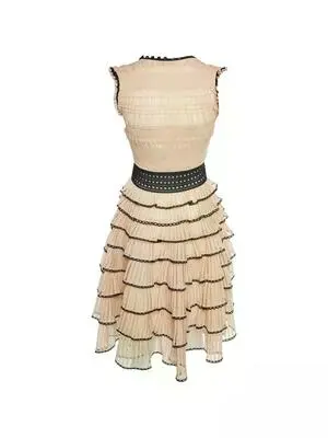 Alexander McQueen Tiered Lurex-knit Midi Dress