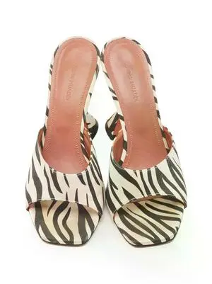 Amina Muaddi Lupita Zebra-print Sandals