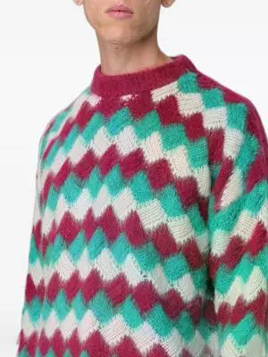 BONSAI Joy Jacquard-knit Diamond-pattern Sweater