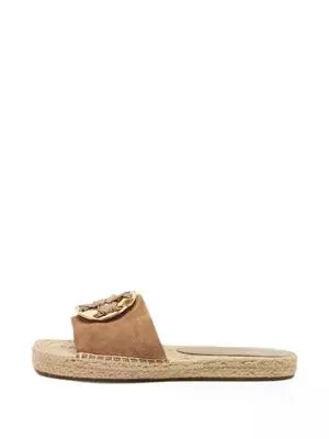 Tory Burch Double T Suede Flat Sandals