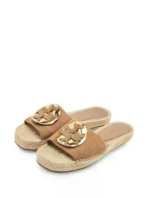 Tory Burch Double T Suede Flat Sandals