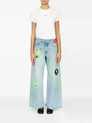 MAISON MARGIELA Wide-leg Jeans With Archive Sticker Collage