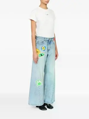 MAISON MARGIELA Wide-leg Jeans With Archive Sticker Collage