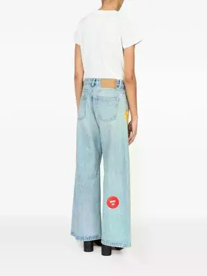 MAISON MARGIELA Wide-leg Jeans With Archive Sticker Collage