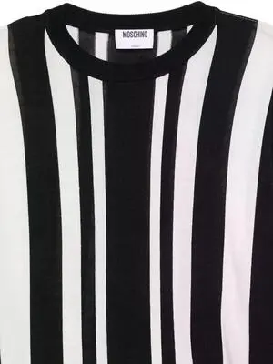 Moschino Vertical Stripe Logo Detail Sweater