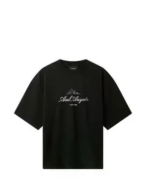 Axel Arigato Logo-embroidered Dropped-shoulder T-shirt - Black