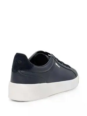 Hugo Grained Leather Logo Plaque Sneakers - Blue