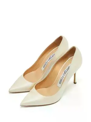 SERGIO ROSSI Beige Satin Pointed Toe Pumps