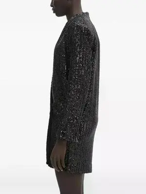 ANINE BING Sequin Embellished V-neck Mini Dress