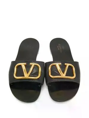 Valentino Garavani Vlogo Flat Slip-on Sandals