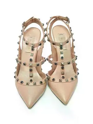 Valentino Garavani Rockstud Leather Pumps - Neutrals