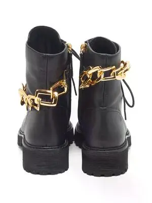 GIUSEPPE ZANOTTI Chain-embellished Combat Boots