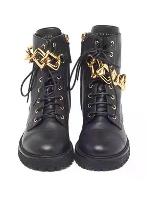 GIUSEPPE ZANOTTI Chain-embellished Combat Boots