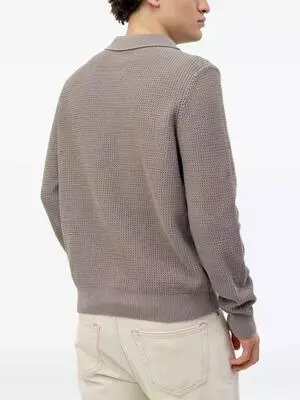 Hugo Waffle-knit Long Sleeved Polo Shirt