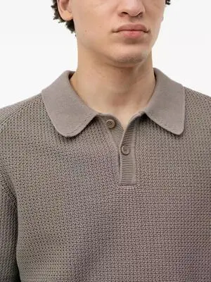 Hugo Waffle-knit Long Sleeved Polo Shirt
