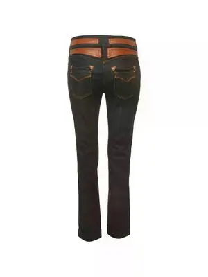 Dolce & Gabbana Leather-trim Straight-leg Jeans