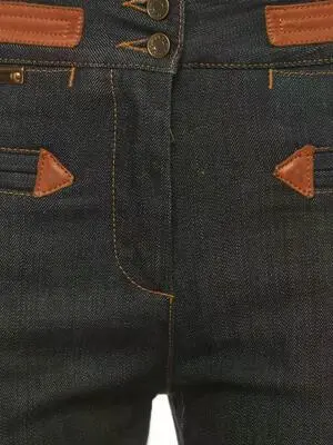Dolce & Gabbana Leather-trim Straight-leg Jeans