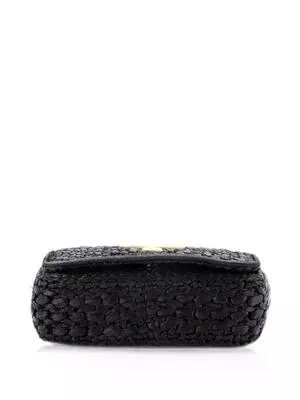 Prada Raffia Mini Shoulder Bag With Chain Strap