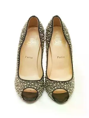 CHRISTIAN LOUBOUTIN Studded Peep-toe Pumps