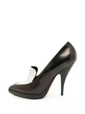 Celine Two-tone Pointed Toe Leather Pumps