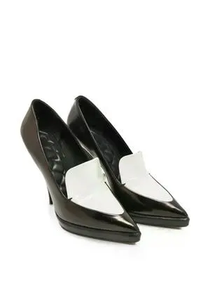 Celine Two-tone Pointed Toe Leather Pumps
