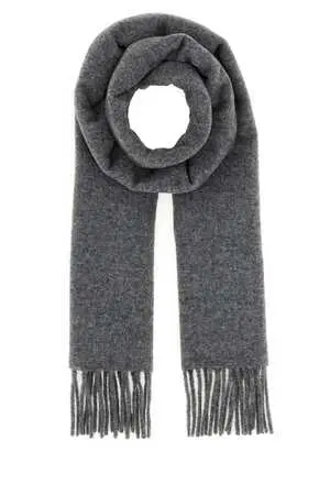 JIL SANDER Dark Grey Wool Scarf - Gray