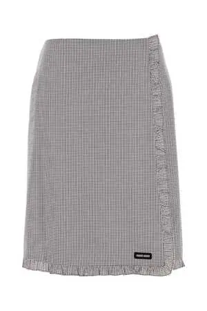 Miu Miu Embroidered Poplin Skirt - Multicolor