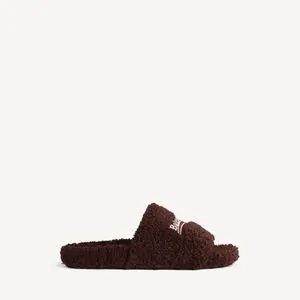 Balenciaga Furry Open Mule - Brown