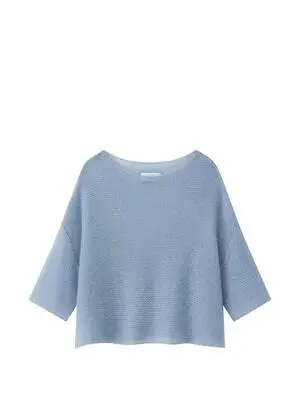 LU REN Benen Fine-knit Boat-neck Sweater - Blue