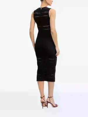 TWINSET Ribbed Knit Cut-out Midi Dress